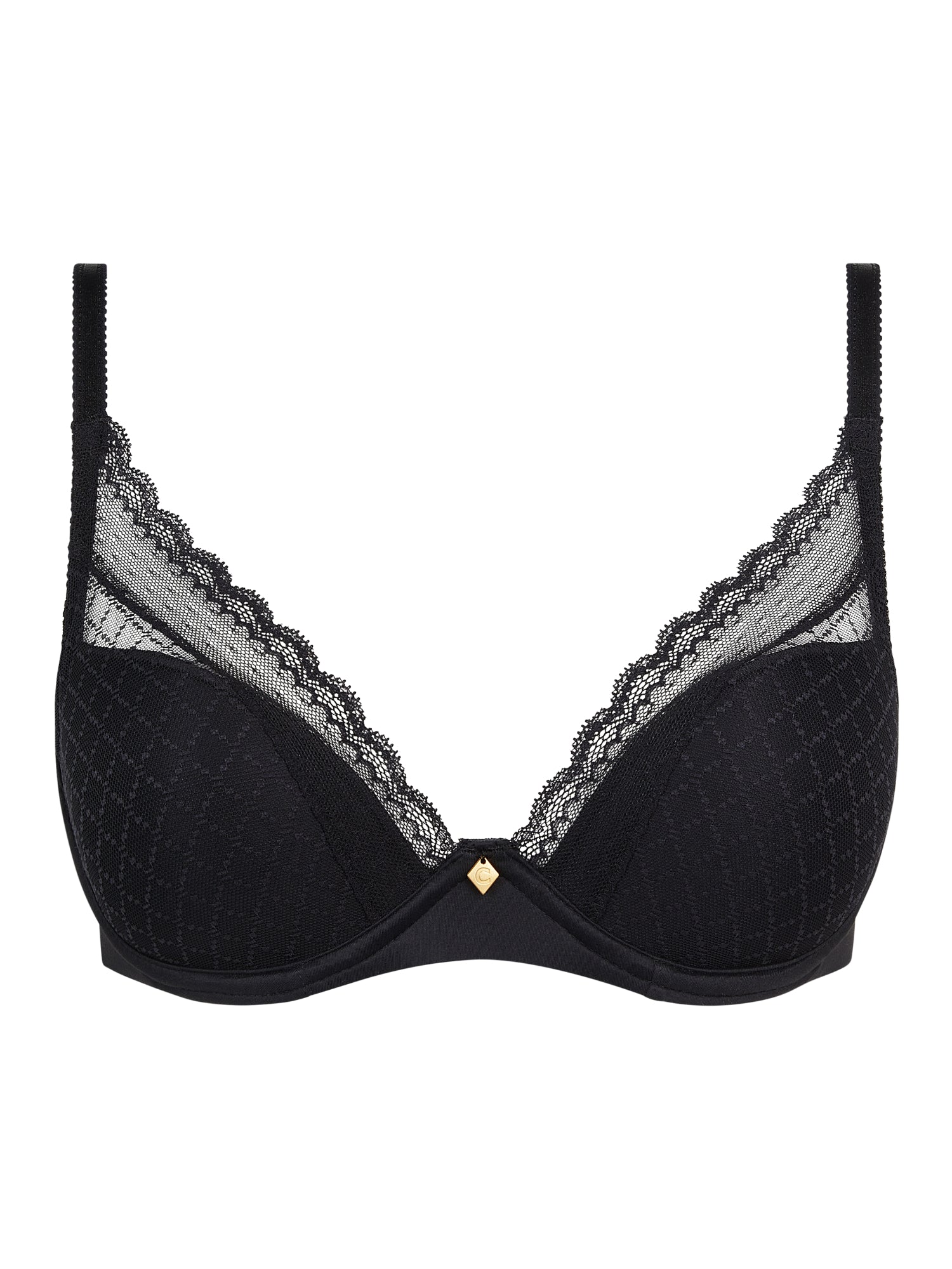 Chantelle Tiefausgeschnitter T-Shirt BH in schwarz